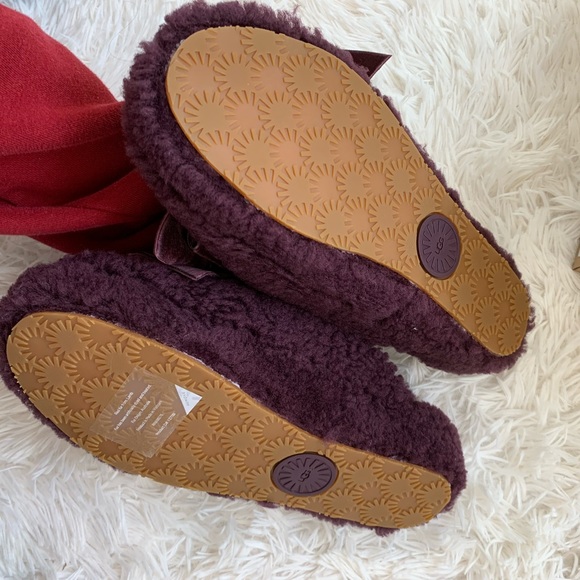 UGG | Shoes | Brand New Purple Ugg Slippers With Velvet Bow | Poshmark